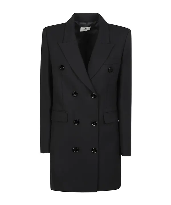 Elisabetta Franchi Flowing Gabardine Dress - Black