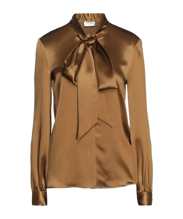Saint Laurent Solid Colour Tops - Camel