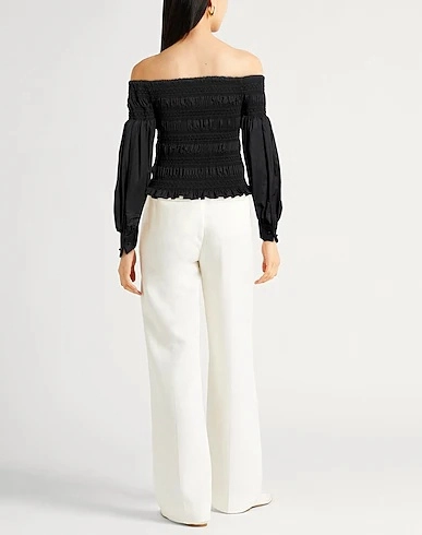 Max Mara Off-the-shoulder Poplin Blouse - Black