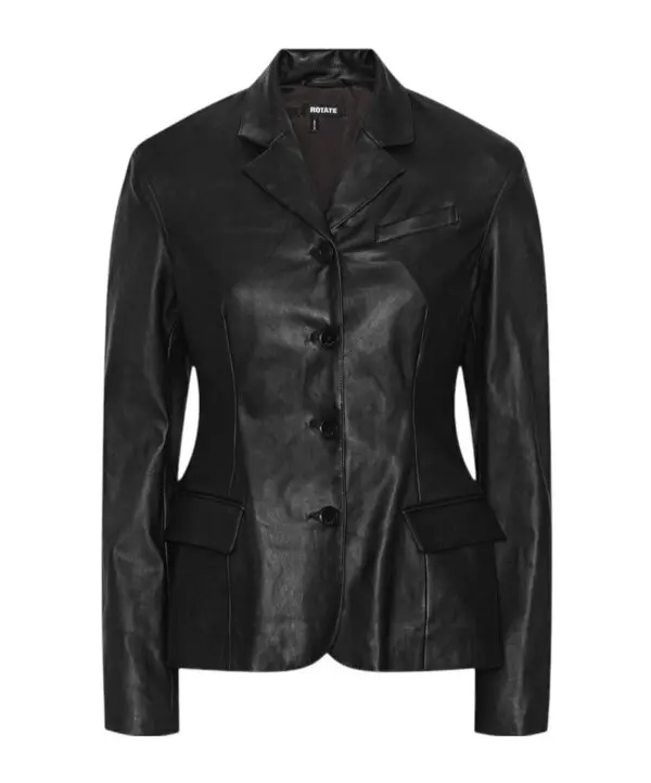 ROTATE BY BIRGER CHRISTENSEN Fitted Leather Blazer