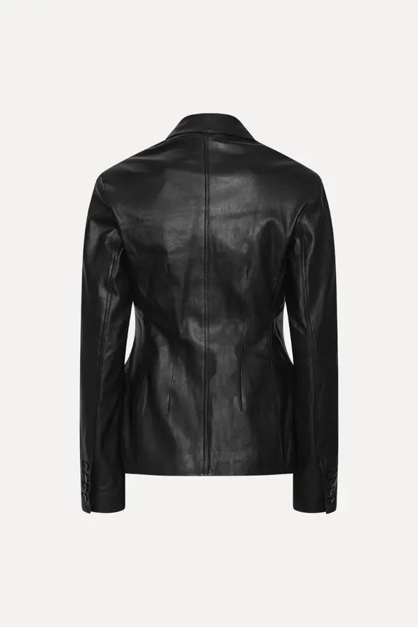 ROTATE BY BIRGER CHRISTENSEN Fitted Leather Blazer