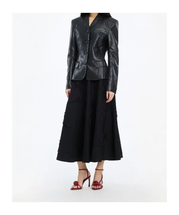 ROTATE BY BIRGER CHRISTENSEN Fitted Leather Blazer
