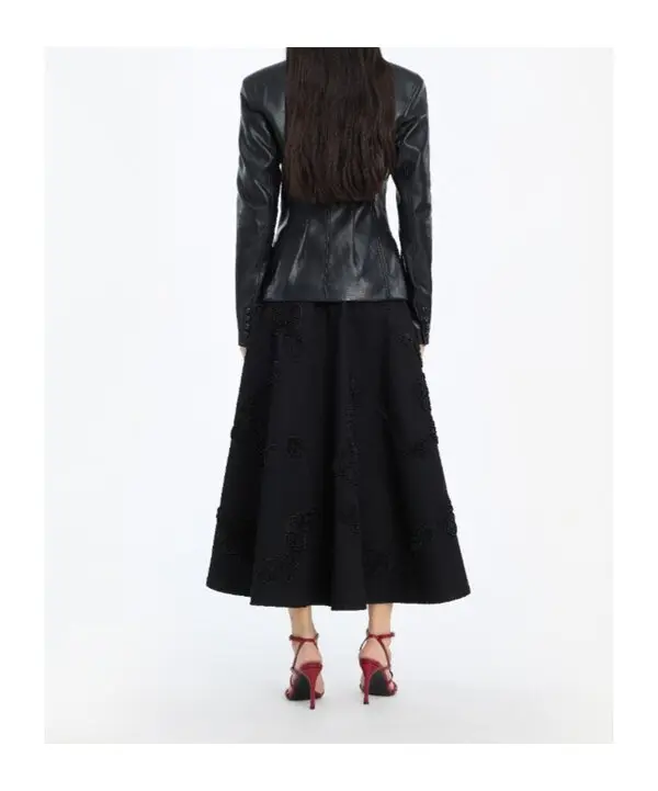 ROTATE BY BIRGER CHRISTENSEN Fitted Leather Blazer