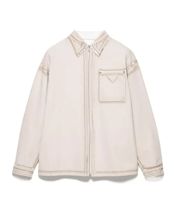 Prada Bull Denim Zipper Shirt