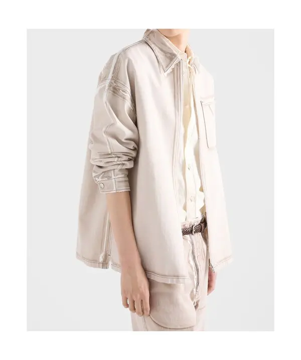 Prada Bull Denim Zipper Shirt