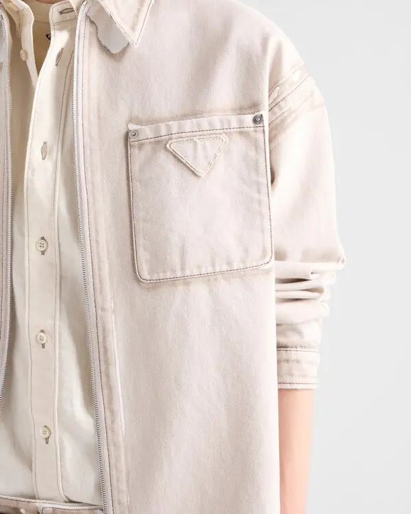 Prada Bull Denim Zipper Shirt