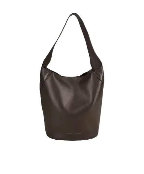 Brunello Cucinelli Large Solidcolor Leather Bucket Bag