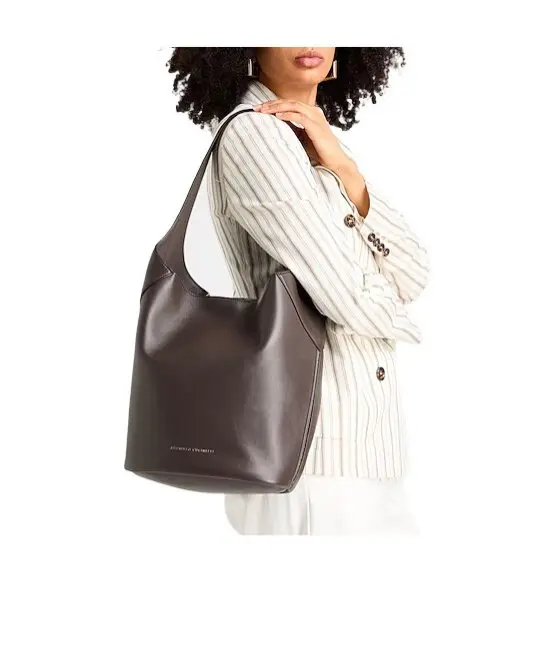 Brunello Cucinelli Large Solidcolor Leather Bucket Bag