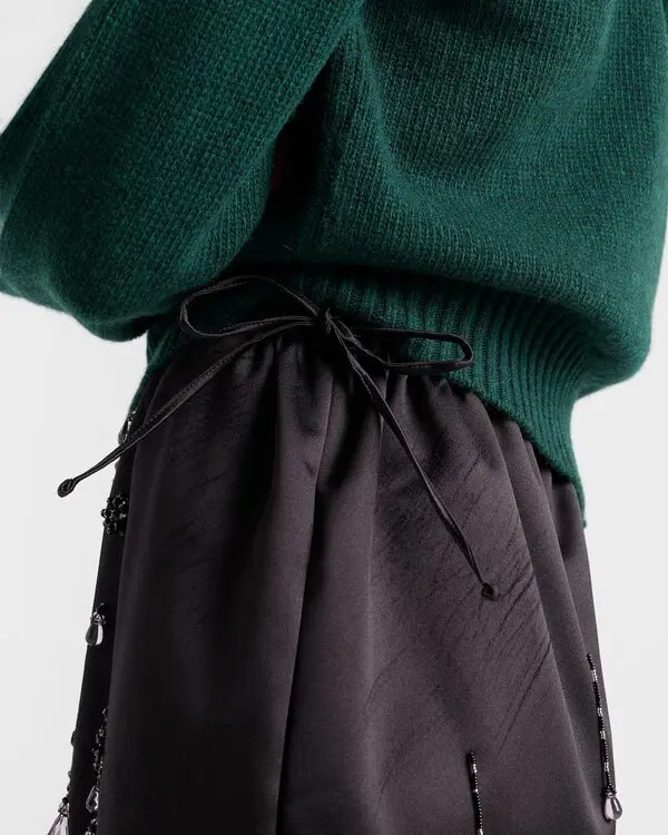 Prada Satin Skirt With Embroidery