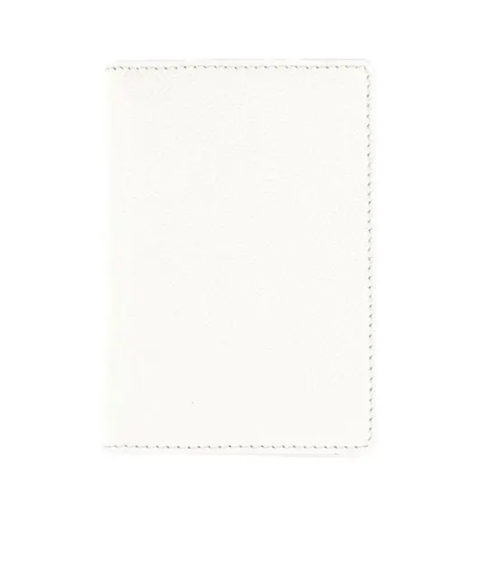 MAISON MARGIELA Minimalist Solidcolor Pebbledleather Card Holder - White