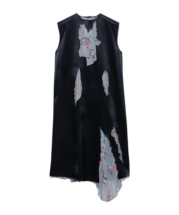 Prada Devoré Satin Dress - Black