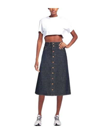 Chloé Darkwash Denim Flared Skirt