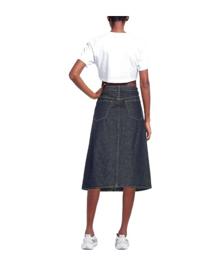 Chloé Darkwash Denim Flared Skirt