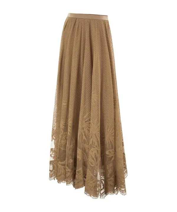 Fabiana Filippi Pleated Lace Skirt