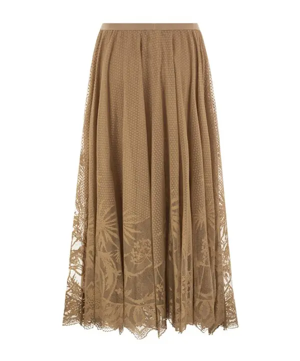 Fabiana Filippi Pleated Lace Skirt
