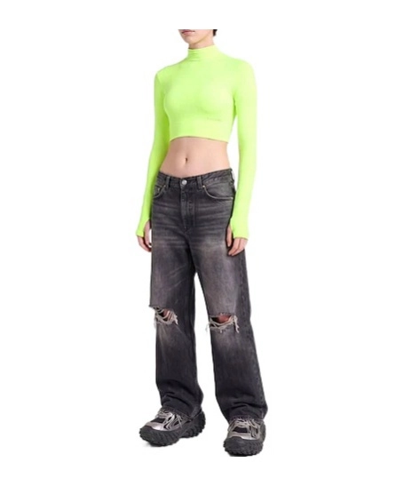 Balenciaga Highneck Longsleeve Cropped Top