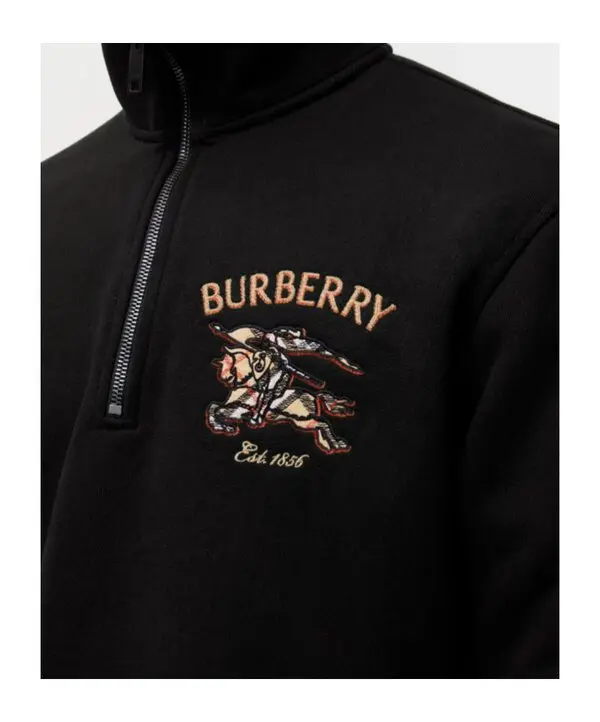 Burberry Knight Check Cotton Half-zip Sweatshirt