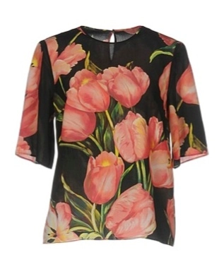 Dolce & Gabbana Dolce Gabbana Short-sleeved Floral-print Crepe Top - Black