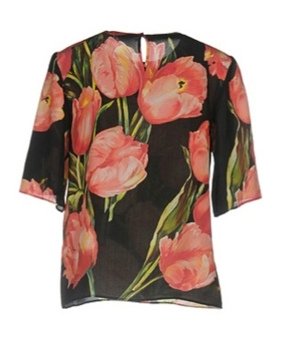 Dolce & Gabbana Dolce Gabbana Short-sleeved Floral-print Crepe Top