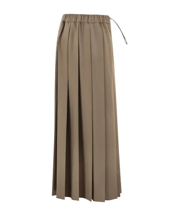 Fabiana Filippi Pleated Midi Skirt - Brown