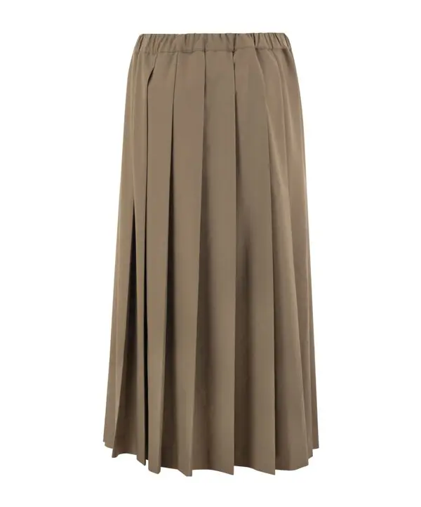 Fabiana Filippi Pleated Midi Skirt - Brown