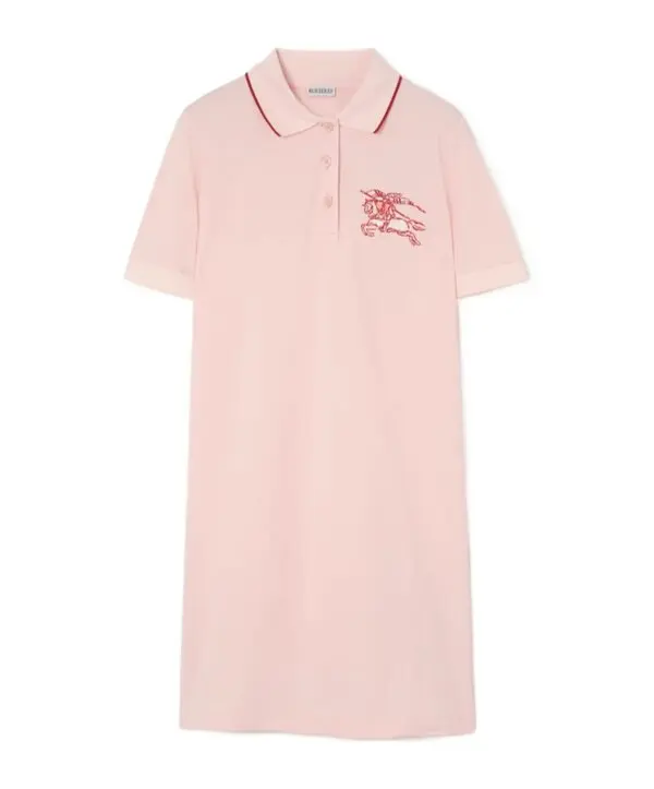 Burberry Heart Knight Cotton Polo Shirt Dress - Pink