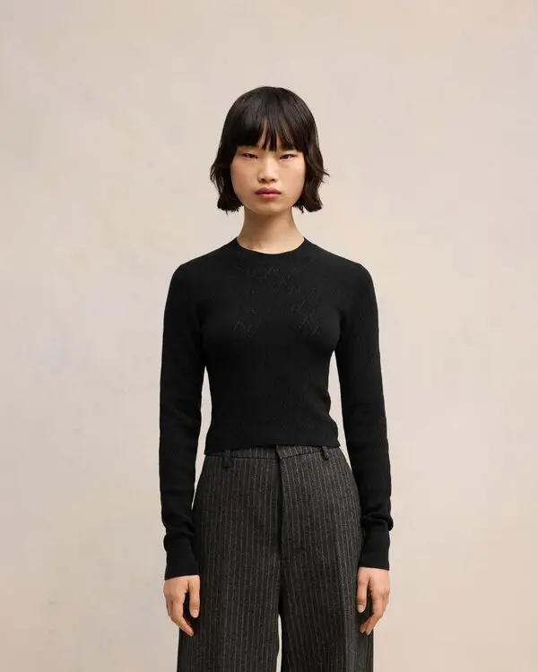 AMI Paris De Coeur Cotton-blend Top