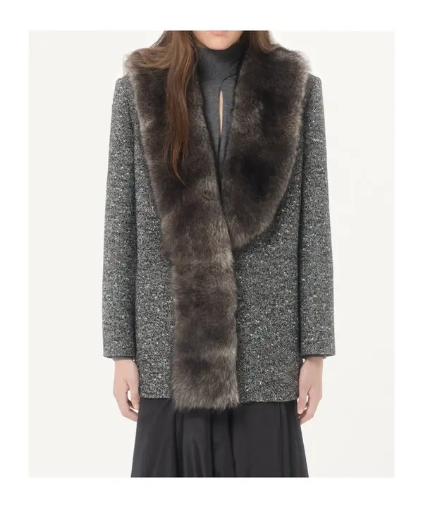Valentino Garavani Long-sleeved Coat With Fur Collar