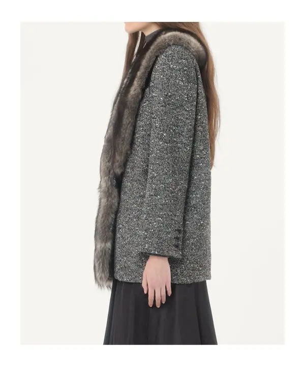 Valentino Garavani Long-sleeved Coat With Fur Collar