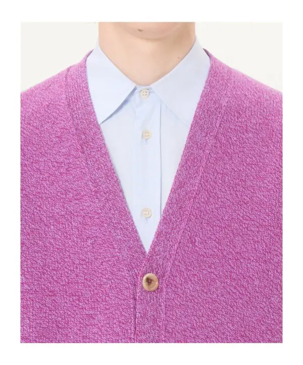 Valentino Garavani Mouliné Wool Cardigan With Embroidered Butterfly Patch
