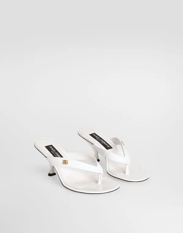 Dolce & Gabbana Patent Leather Thong Sandals