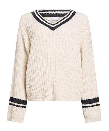 Brunello Cucinelli Twotone Lightweight Knit Sweater