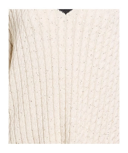 Brunello Cucinelli Twotone Lightweight Knit Sweater