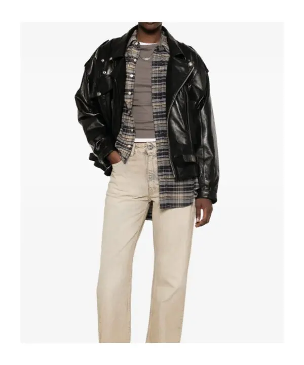 R13 Boyfriend Leather Moto Jacket