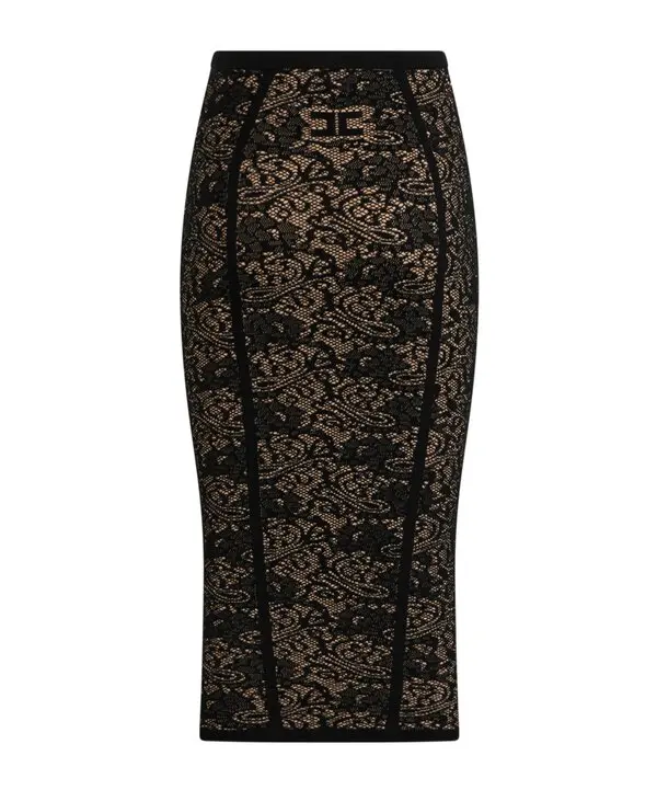 Elisabetta Franchi Lace-patterned Skirt