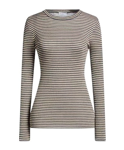 Brunello Cucinelli Striped Metallic Knit Sweater