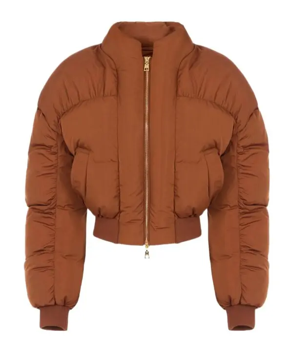Elisabetta Franchi Down Jacket In Voile Fabric