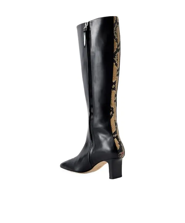 AeydĒ Snake-effect Leather Knee-boots