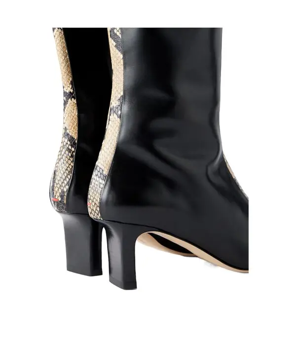 AeydĒ Snake-effect Leather Knee-boots