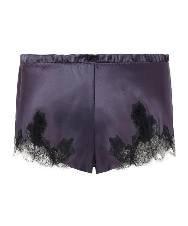 Carine Gilson Lace-trimmed Silk-satin Shorts