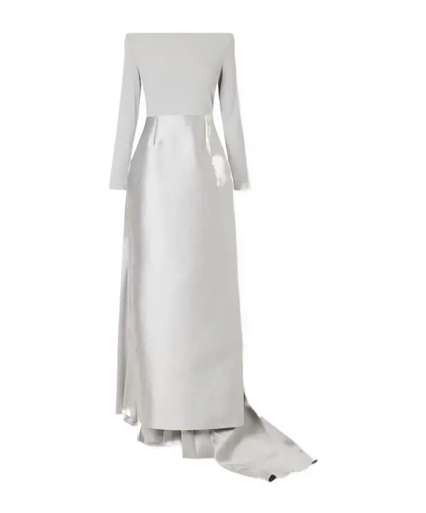 Solace Off-the-shoulder Crepe Gown