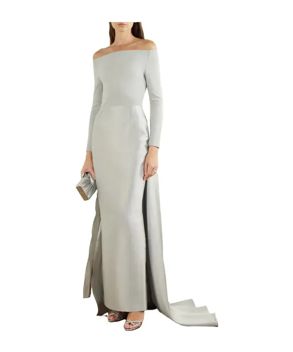 Solace Off-the-shoulder Crepe Gown
