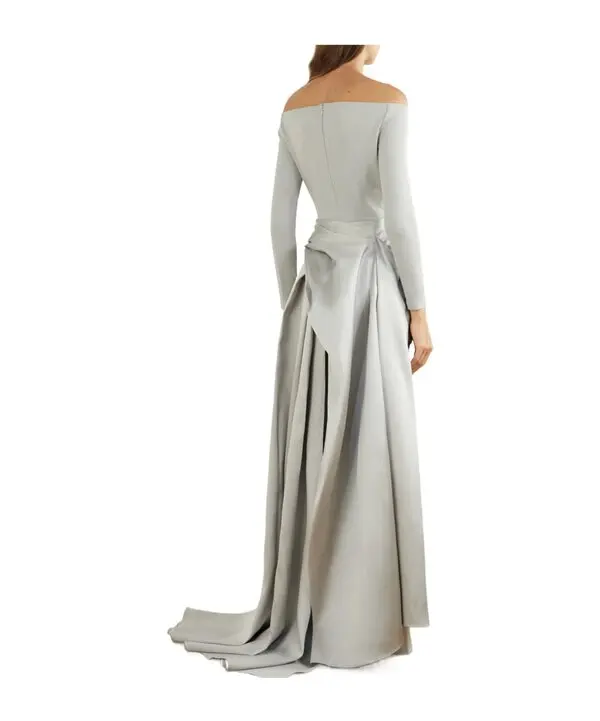 Solace Off-the-shoulder Crepe Gown