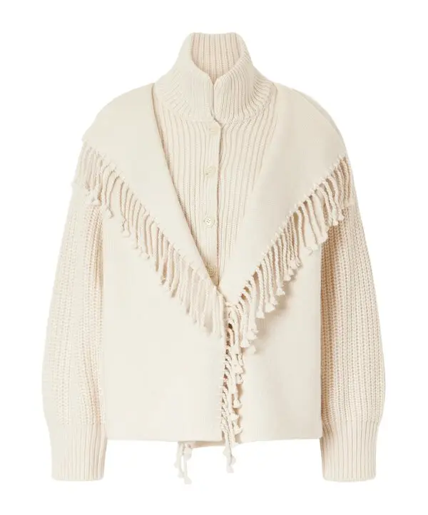 FRAME Fringed Wool Cardigan - No