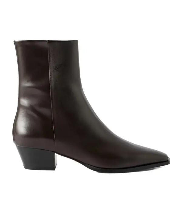 AeydĒ Solid Leather Ankle Boots