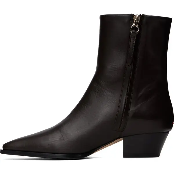 AeydĒ Solid Leather Ankle Boots - Black