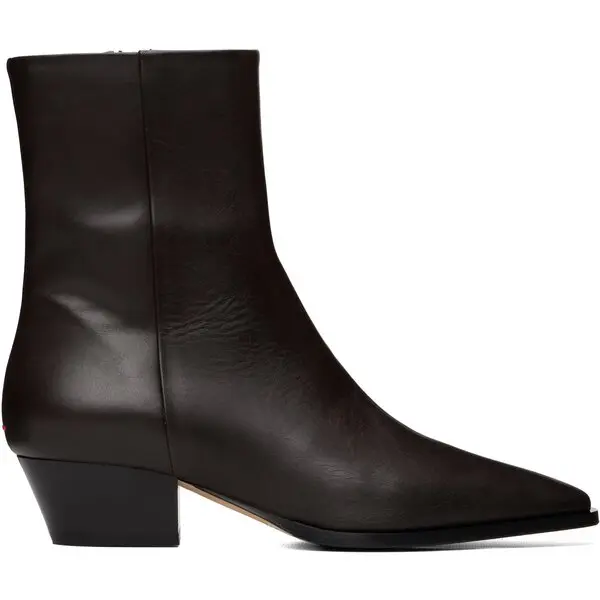 AeydĒ Solid Leather Ankle Boots