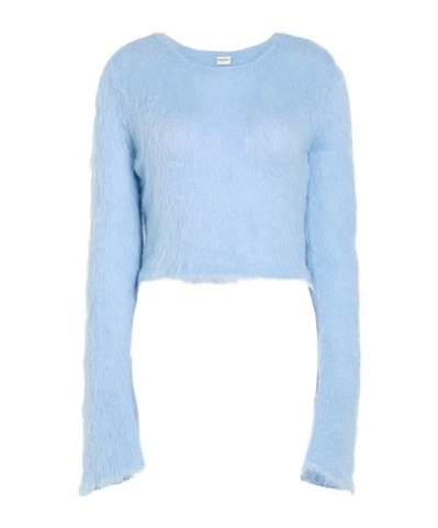 Saint Laurent Solidcolor Lightweight Knit Sweater