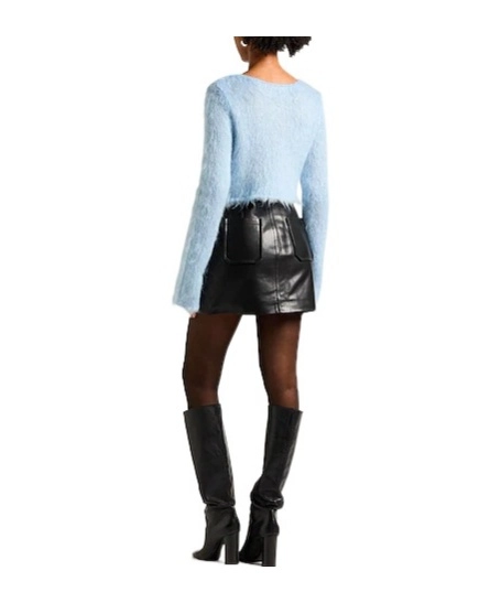 Saint Laurent Solidcolor Lightweight Knit Sweater