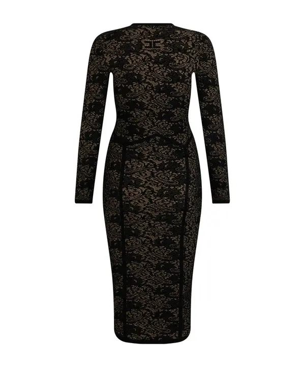 Elisabetta Franchi Lace Cut-out Midi Dress